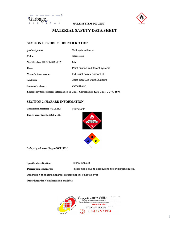 HDS Multisystem Thinner | PDF | Water | Volatile Organic Compound