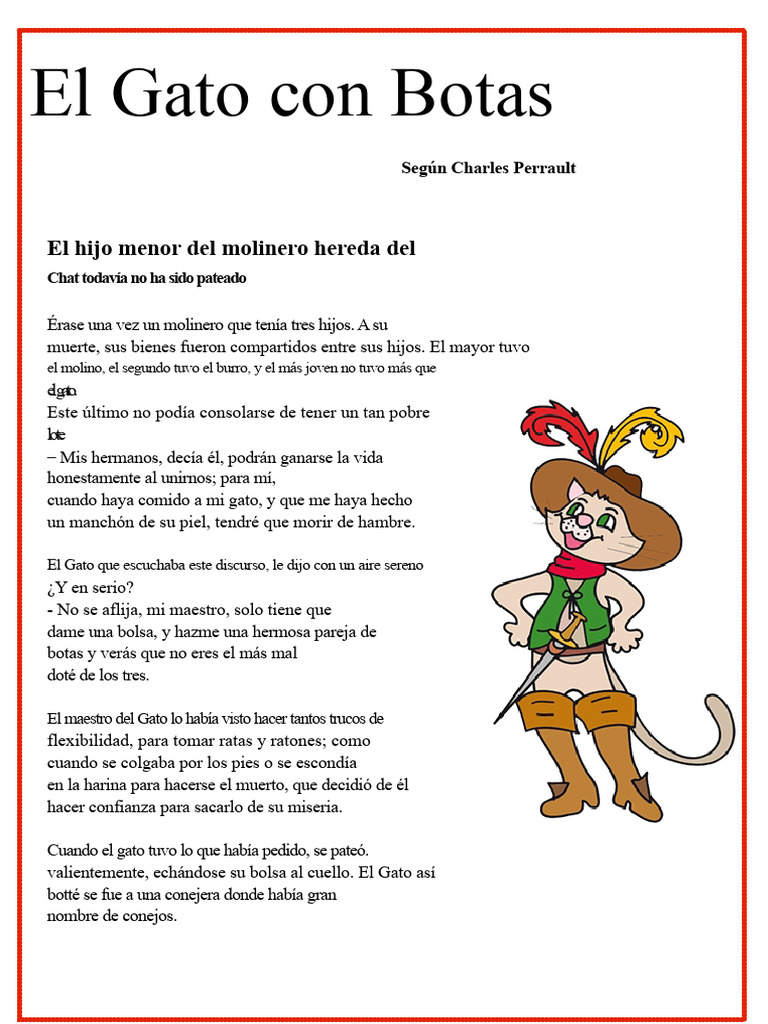 El Gato Con Botas | PDF | Cuentos de hadas alemanes | Los cuentos de ...
