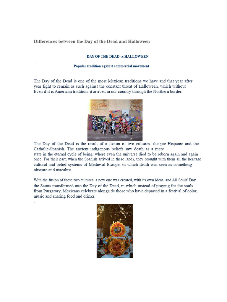 Day of the Dead vs Halloween: Key Differences | PDF | Halloween