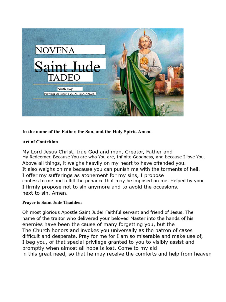 Prayers and Litanies to Saint Jude Thaddeus | PDF | Jesus | God The Father
