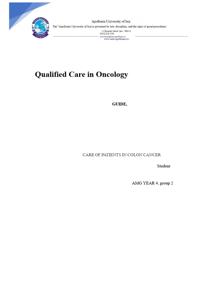 Oncology Report | PDF | Colorectal Cancer | Cancer