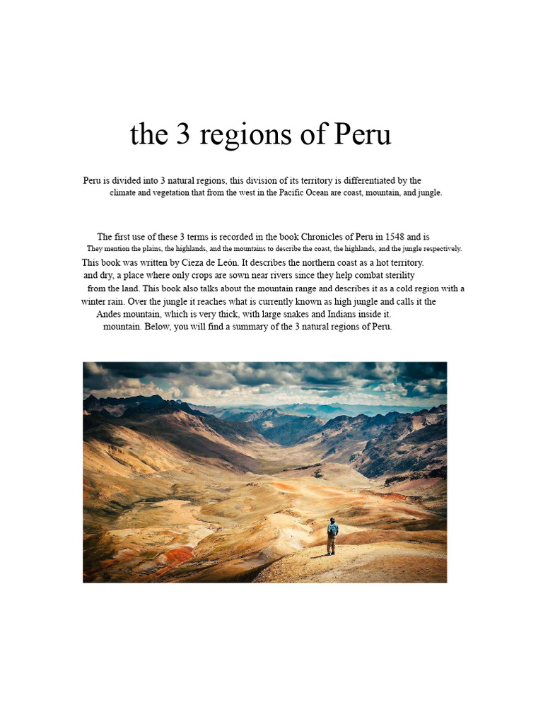 The 3 Regions of Peru | PDF | Peru | Andes