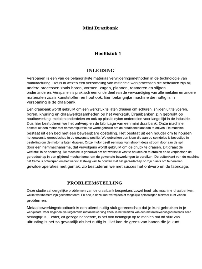 Mini Draaibank - Scriptie | PDF