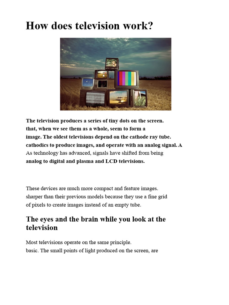 How Does Television Work? - How It Works What | PDF | Liquid Crystal ...