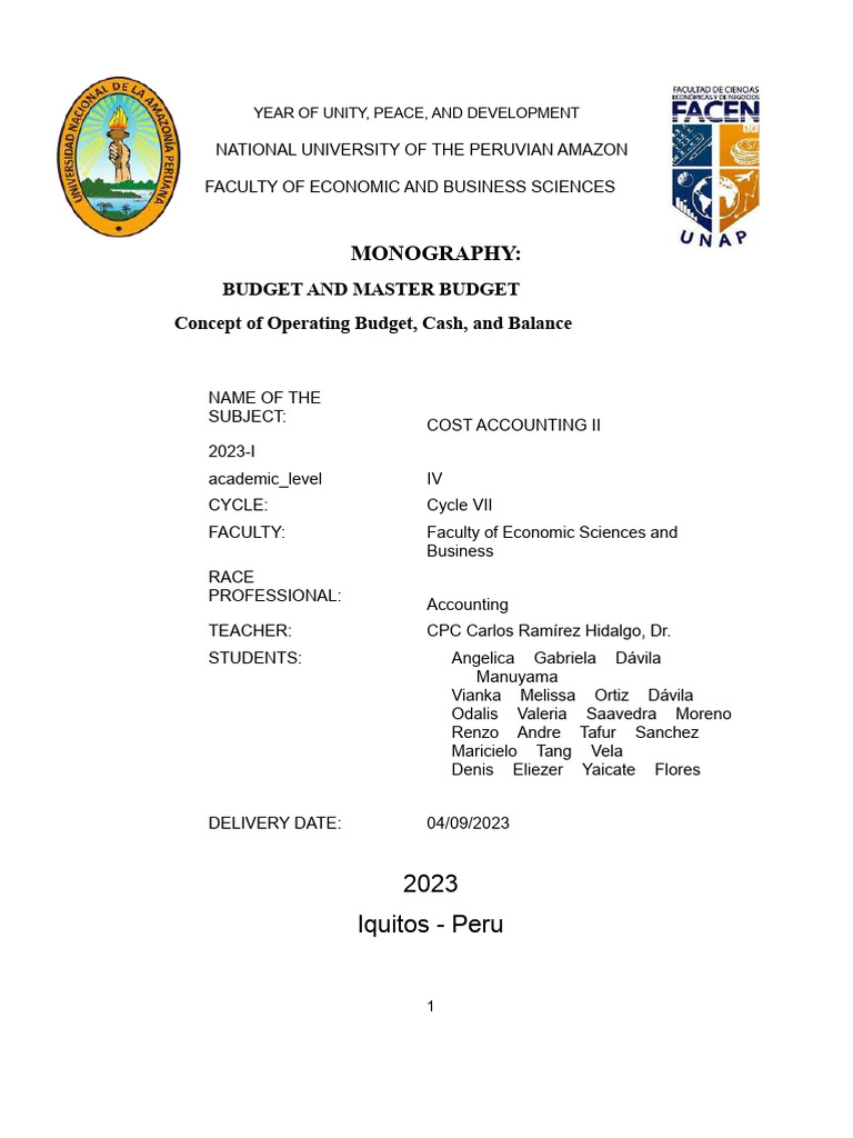 Master Budget Concepts and Applications | PDF | Cost Of Goods Sold ...