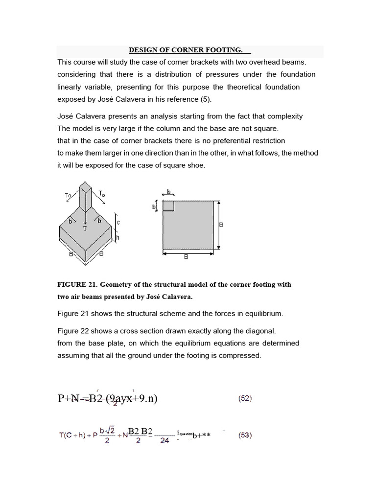 Design of Corner Footing.: It Will Be Exposed For The Case of Square ...