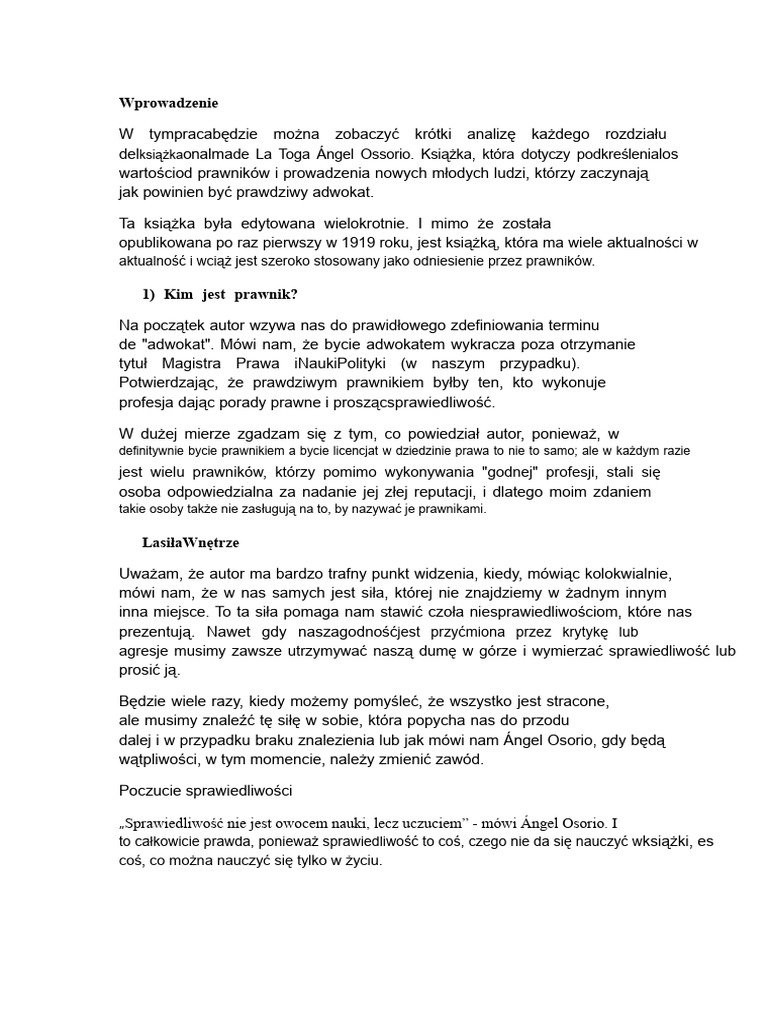 Wprowadzenie Dusza Togi | PDF