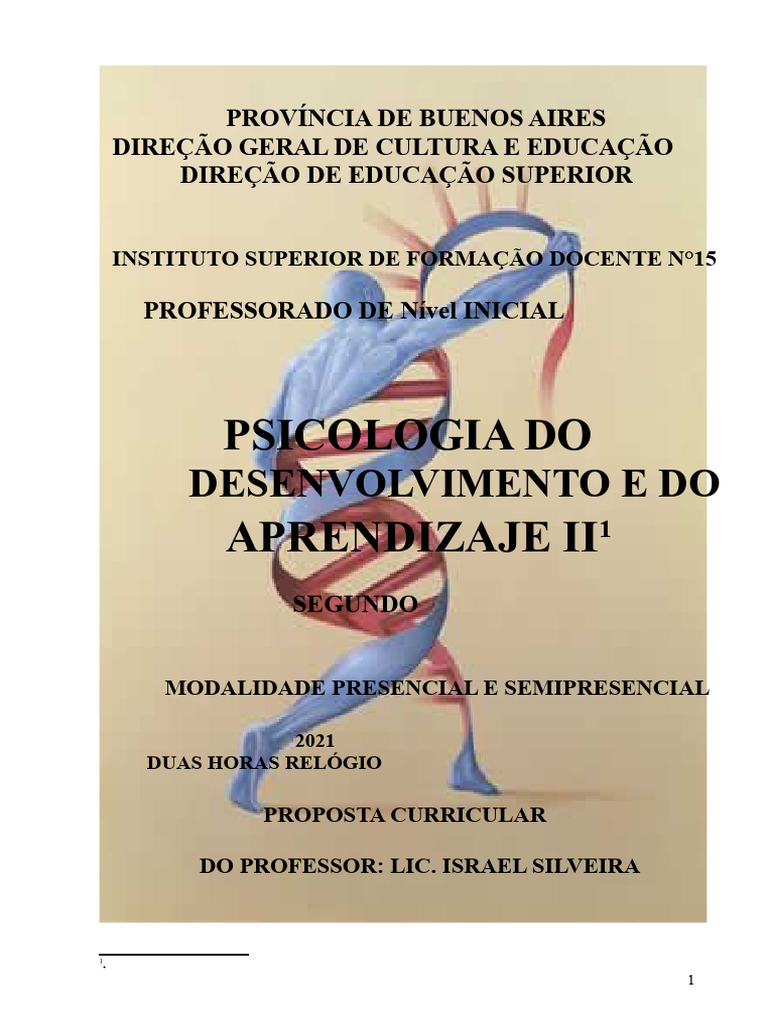 Programa Psicologia Do Desenvolvimento e Da Aprendizagem II - INICIAL - Israel Silveira | PDF ...