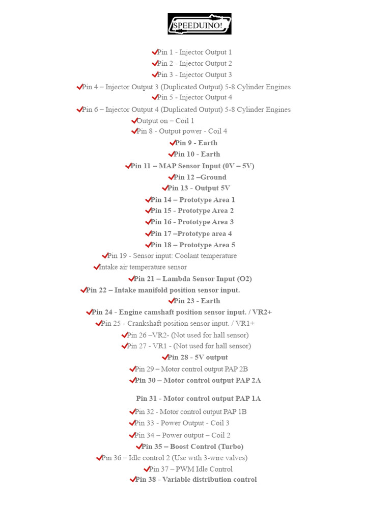 Injector and Sensor Pinout Guide | PDF | Fuel Injection | Engines