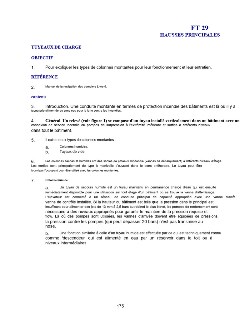 Types de colonnes montantes en incendie | PDF | Soupape | Tuyau