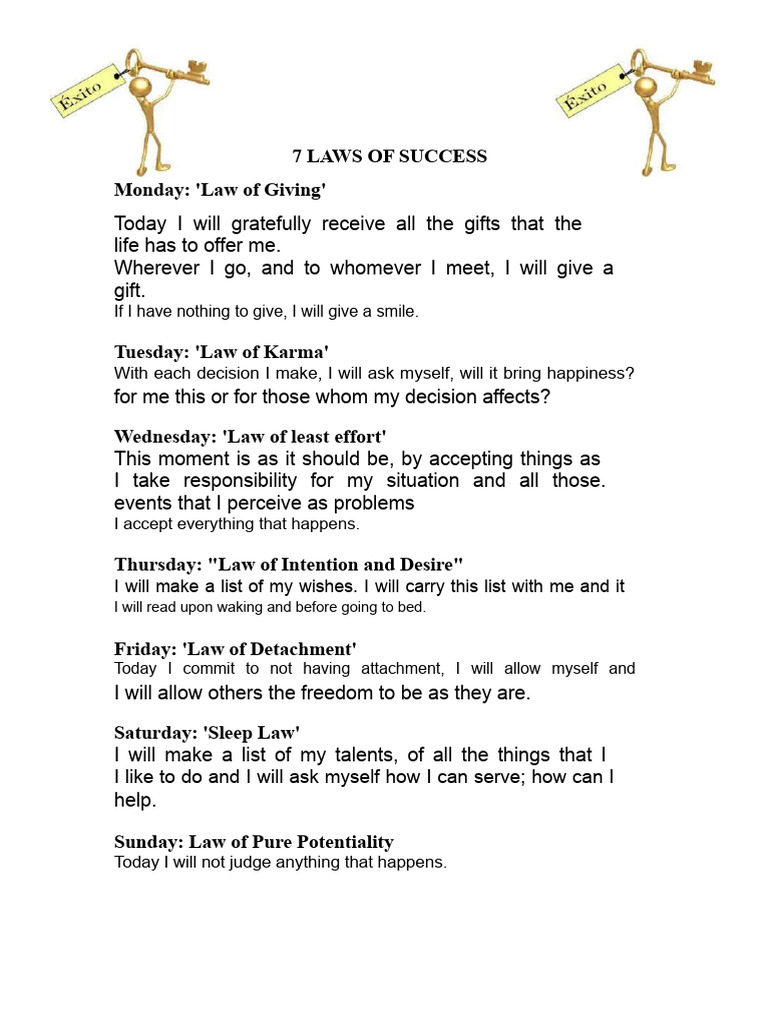 7 Laws of Success | PDF | Faith | Gratitude