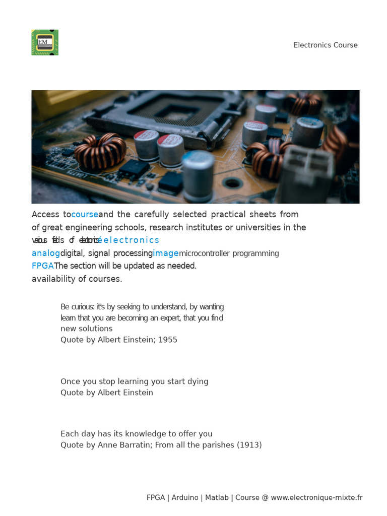 Comprehensive Electronics Course Online | PDF | Field Programmable Gate ...