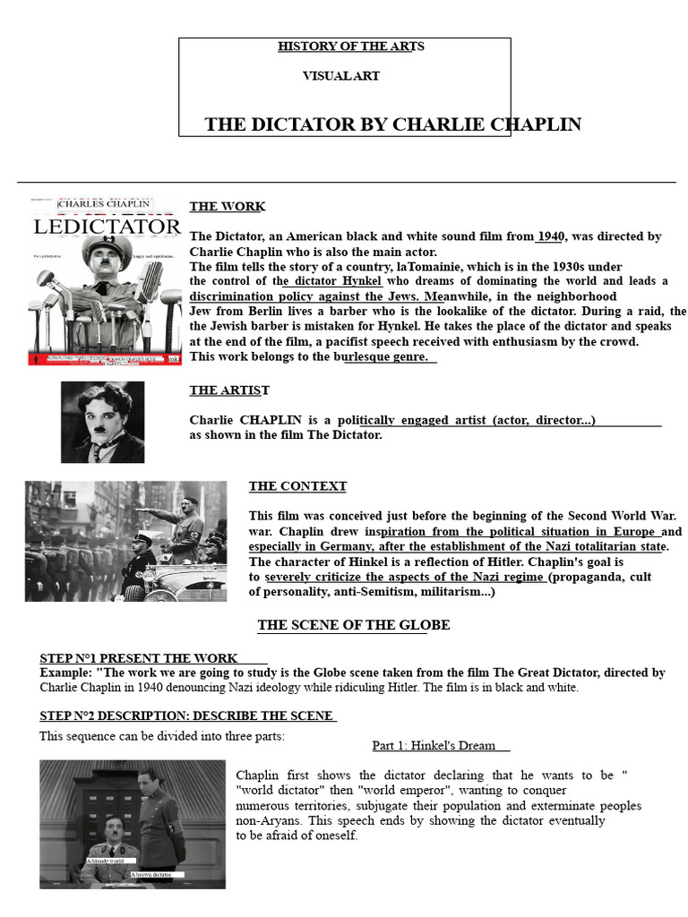 The Great Dictator: Chaplin's Satire | PDF
