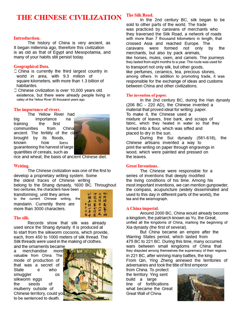 Lesson Plan - Chinese Civilization | PDF | History Of China | China