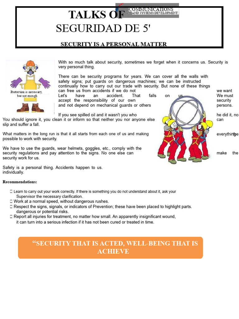 Security Is A Personal Matter | PDF | Safety