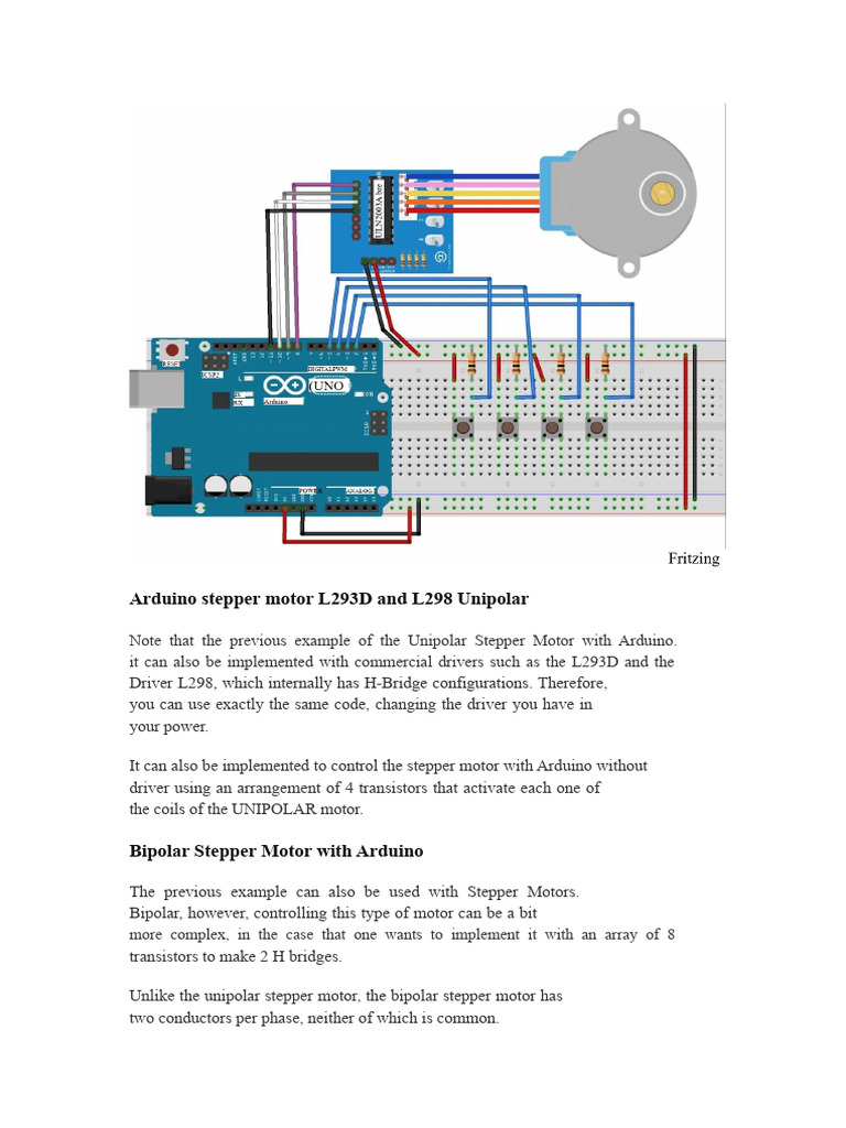 Arduino Stepper Motor L293D and L298 Unipolar | PDF | Bipolar Junction ...