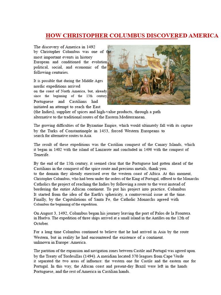 How Christopher Columbus Discovered America | PDF | Francisco Pizarro ...