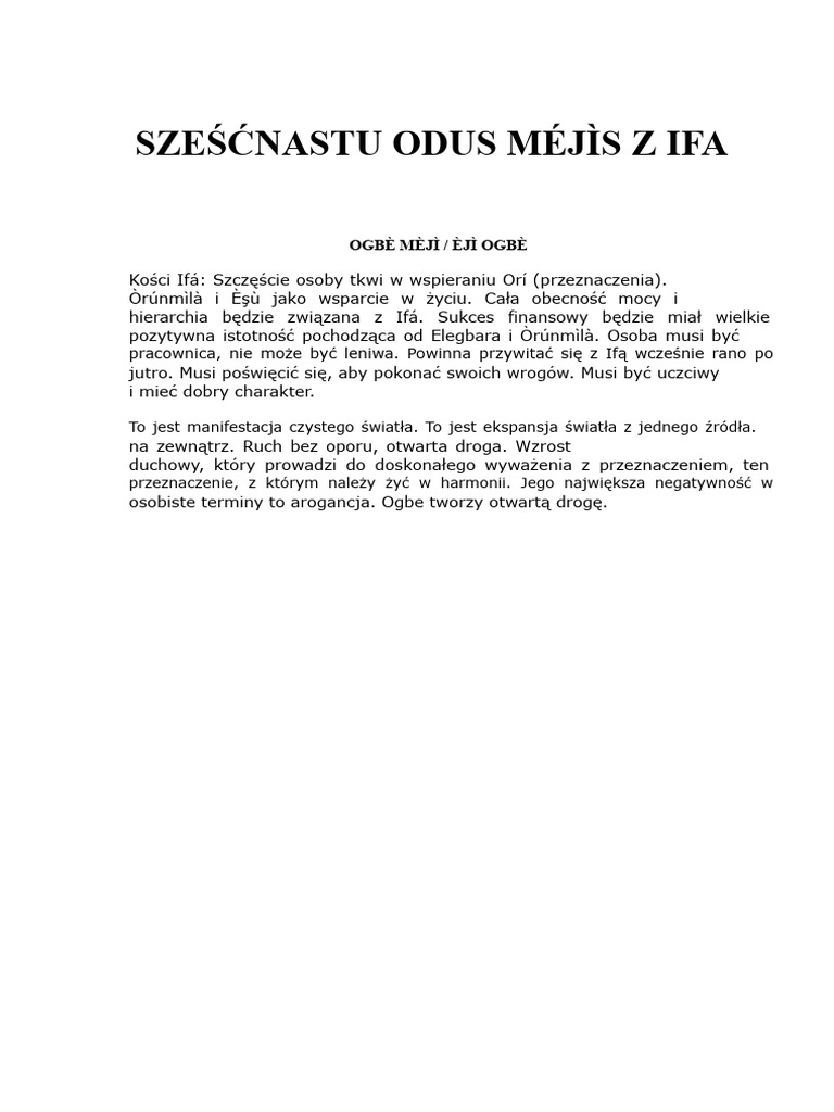 16 Odu Méjìs Ifa | PDF