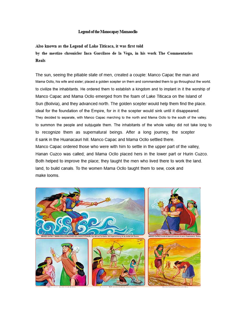 Legend of Manco Capac and Mama Ocllo | PDF | Inca Empire