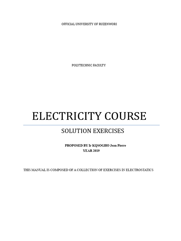 Electrostatics Exercises | PDF | Sphere | Electric Field