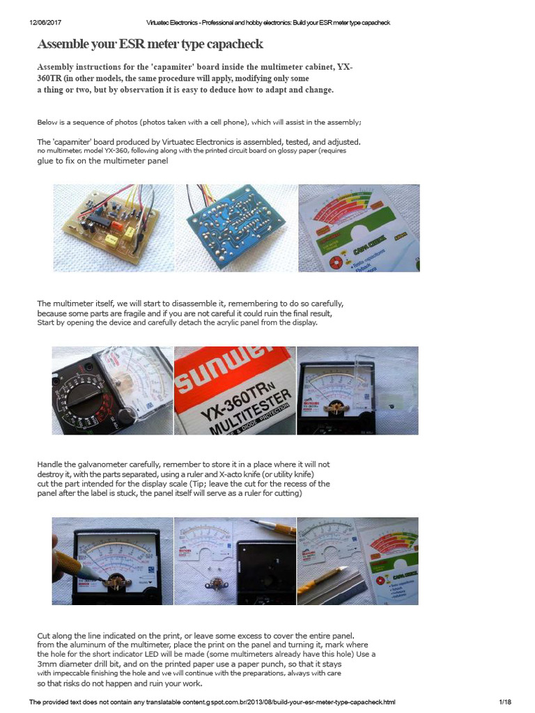 Build Your ESR Meter Type Capacheck | PDF | Capacitor | Resistor