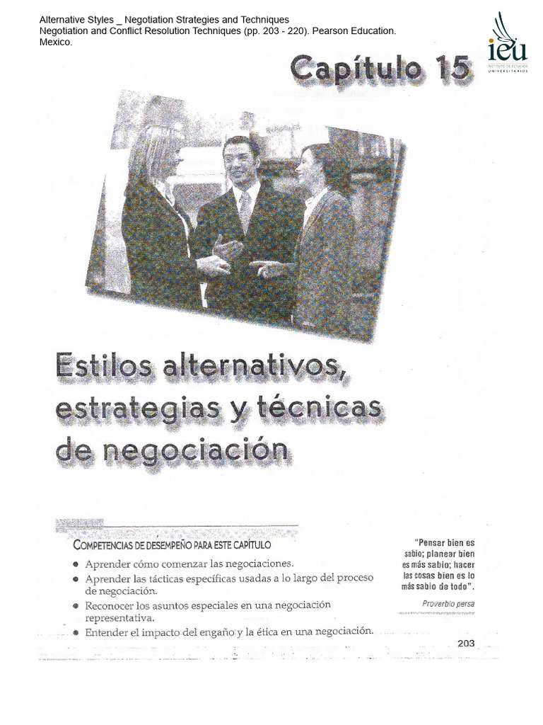 07) Alternative Styles - Strategies and Negotiation Techniques PDF | PDF