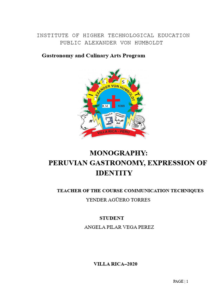 Monograph PDF | PDF | Peru | Food And Drink Preparation