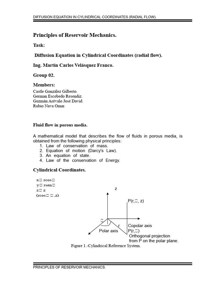 Continuity Equation in Cylindrical Coordinates | PDF | Fluid Dynamics ...