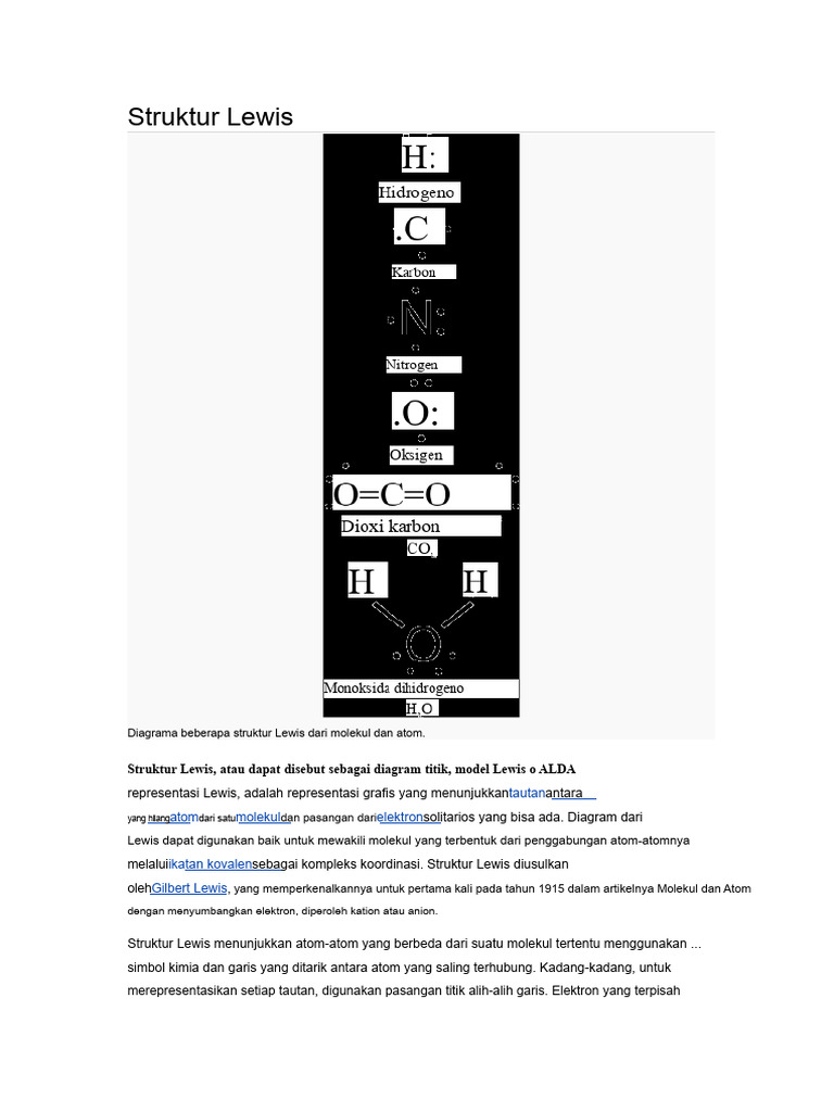 Struktur Lewis: Diagram Molekul dan Ikatan | PDF