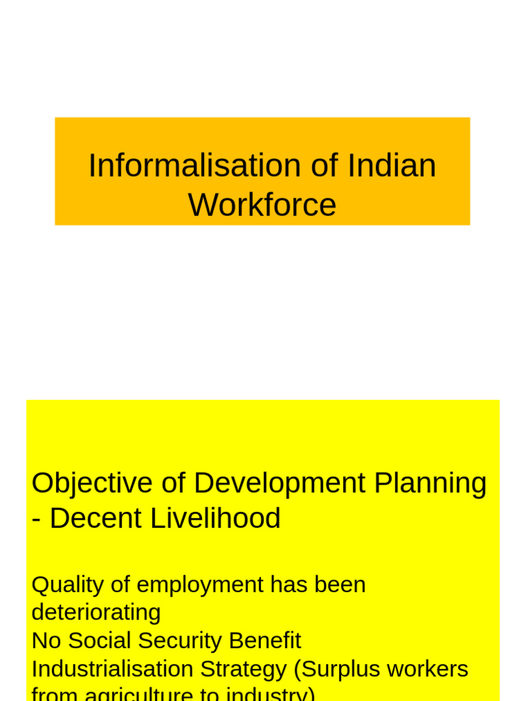 IED Informalisation of Indian Workforce | PDF