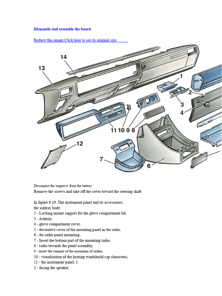 Dismantling and Assembling Dashboard Guide | PDF | Automotive Industry ...