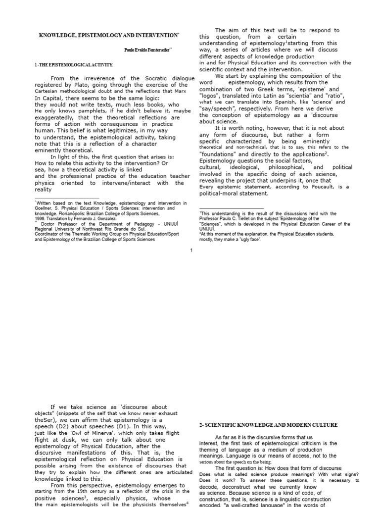 Window Cleaner, P (1999) - Knowledge, Epistemology and Research | PDF ...