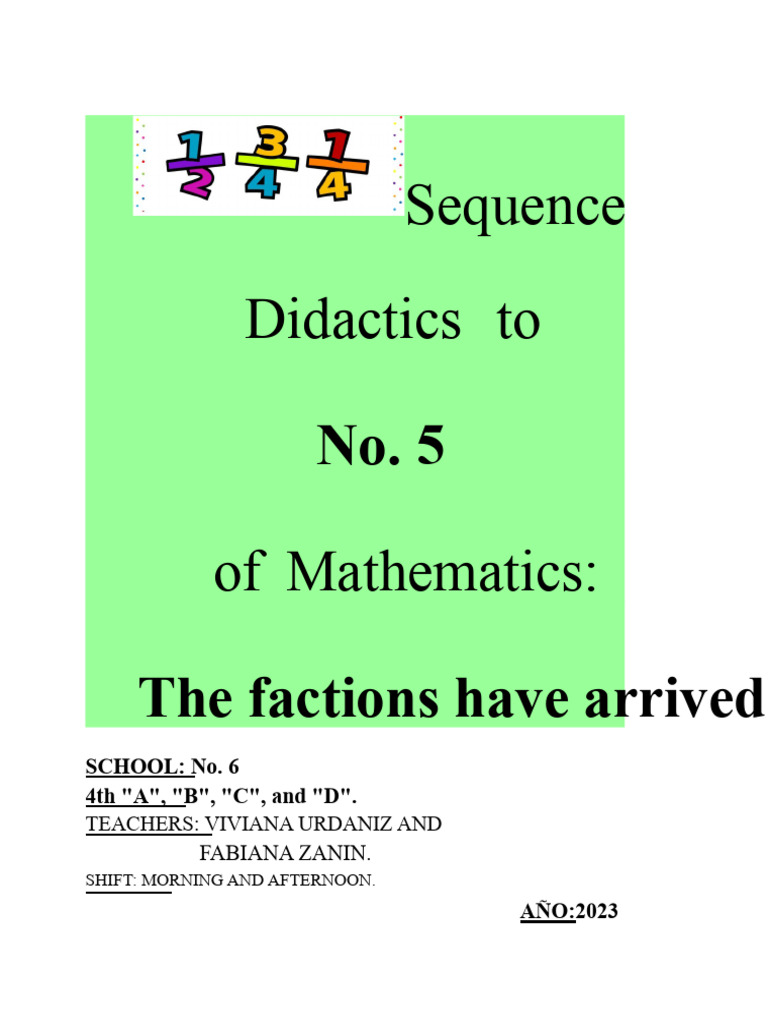 2023 Didactic Sequence of Mathematics No. 5 Fractions (With Modifications) | PDF | Decimal ...