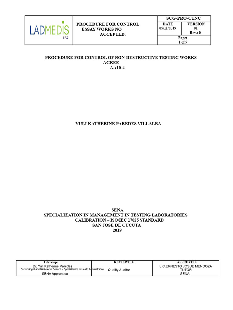 Non-Conforming Work Procedure | PDF | Regulatory Compliance ...