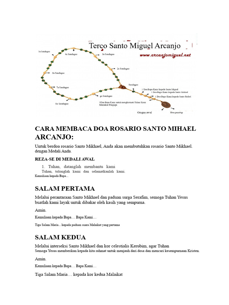 Panduan Doa Rosario Santo Mikhael | PDF