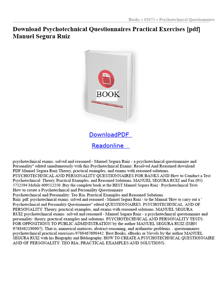 Psychotechnical Questionnaires Practical Exercises | PDF