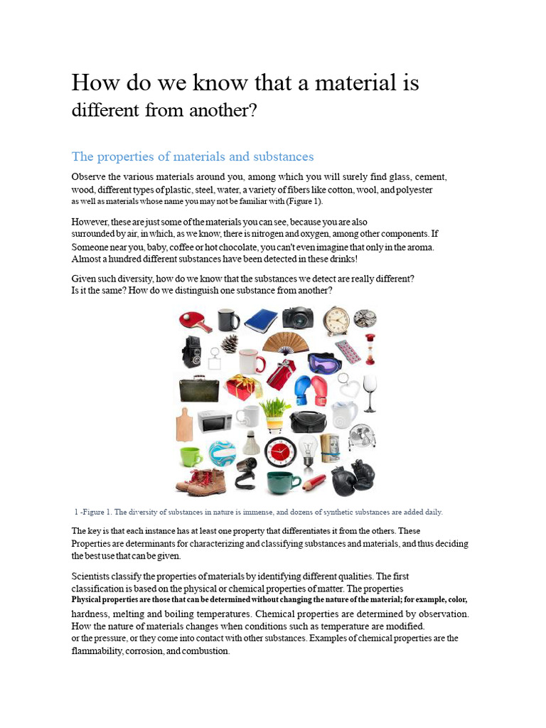 How Do We Know That One Material Is Different From Another? | PDF ...