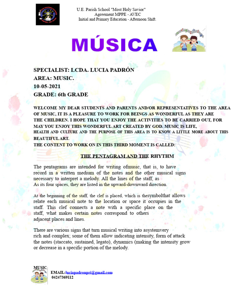 Music - 6th Grade Music Activity | PDF | Rhythm | Musicology