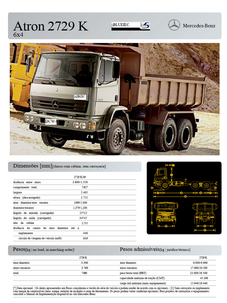 Especificações do Atron 2729 K 6x4 | PDF | Eixo | Veículos terrestres