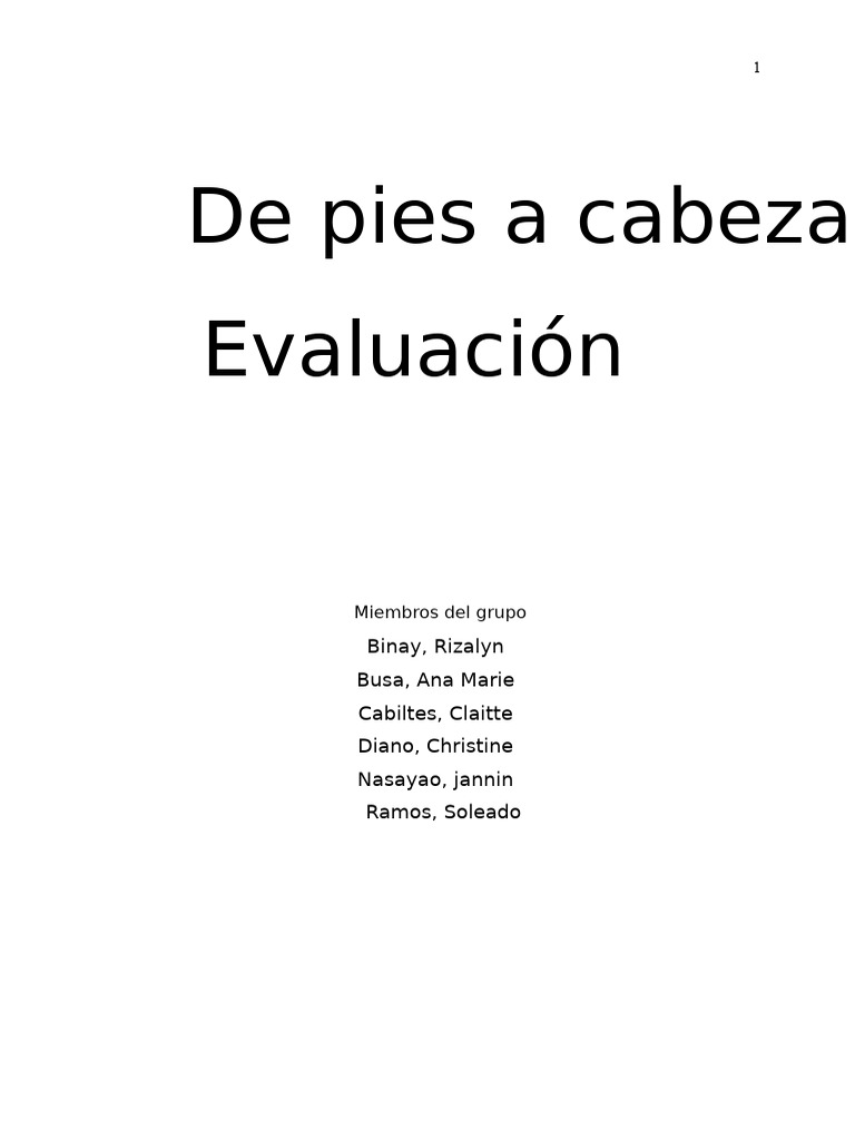 Evaluación de Cabeza A Pies | PDF