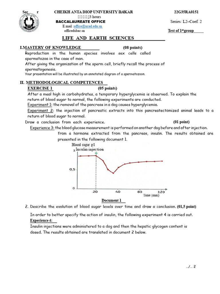 SVT Exam L2 | PDF | Genotype | Insulin