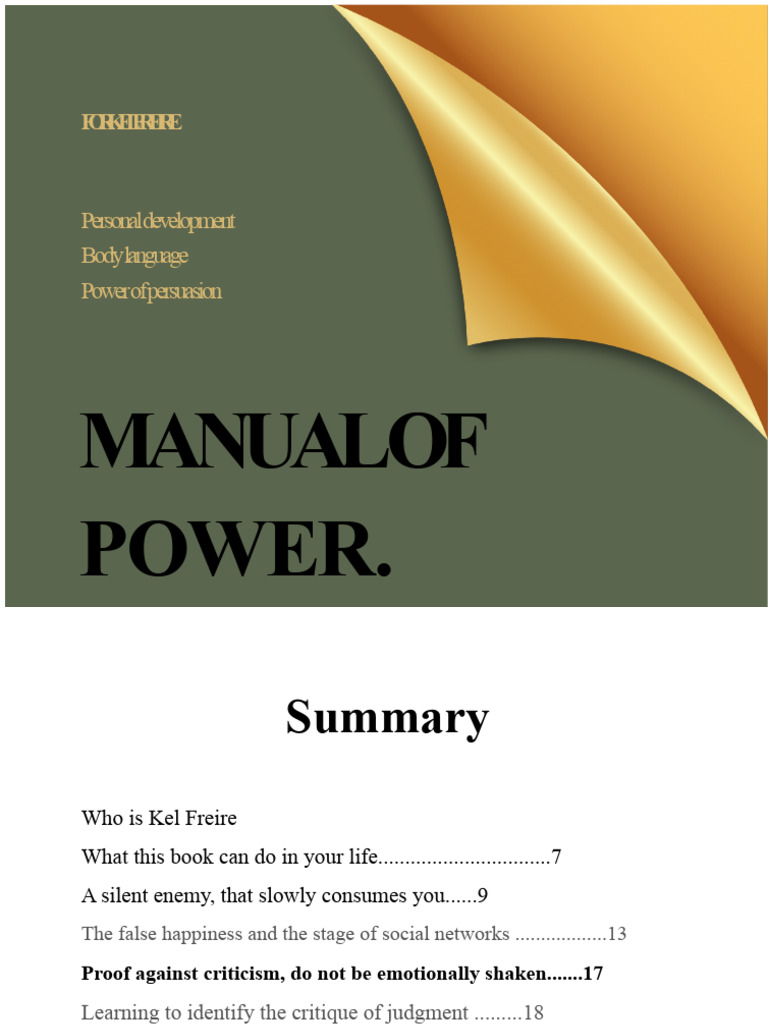 Kel Freire's Power Manual for Personal Growth | PDF | Psychology ...