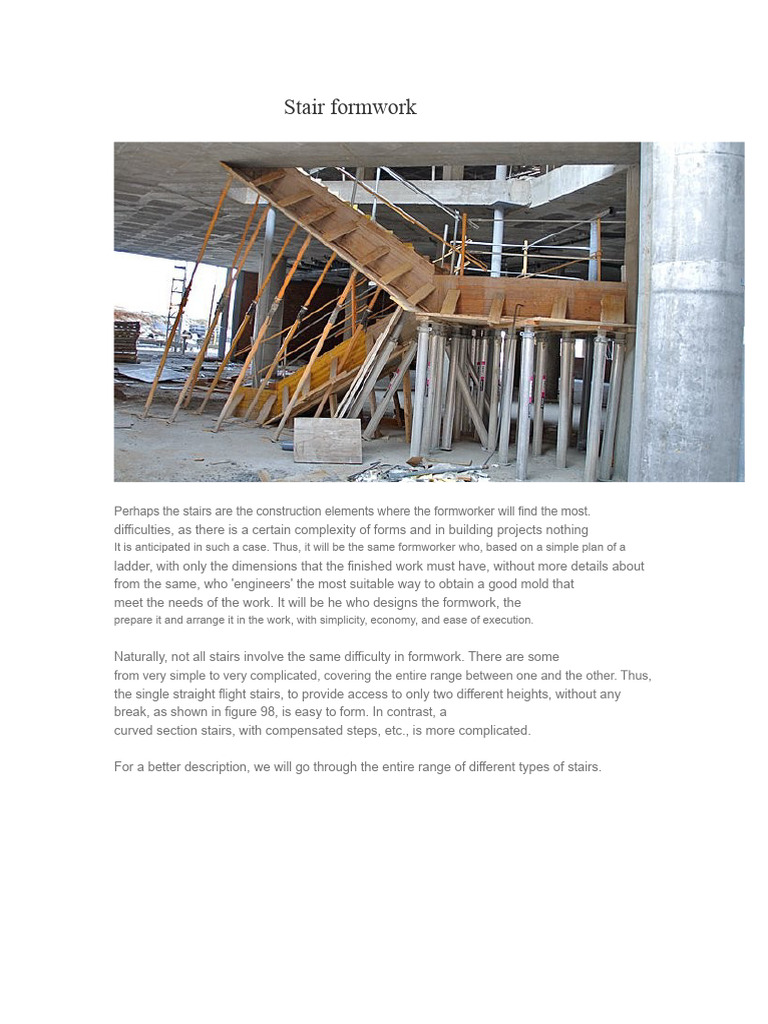Staircase Formwork Techniques | PDF | Stairs