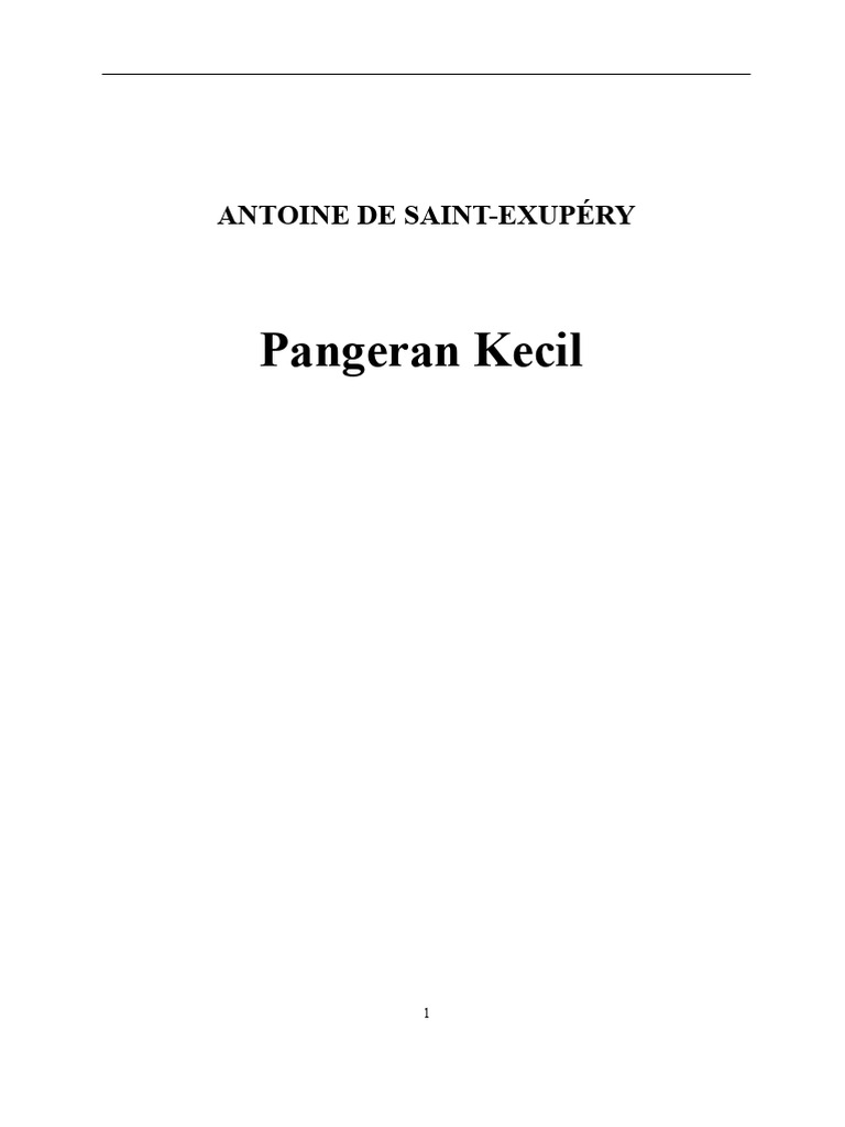 Antoine de Saint-Exupéry - Pangeran Kecil | PDF