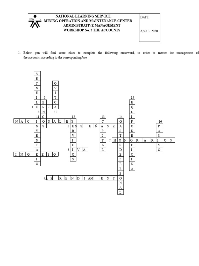 Accounting Crossword | PDF | Expense | Economies
