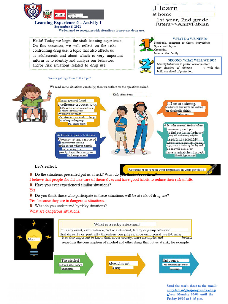 Activity 1 - E6 - Tutoring. We Learn To Recognize Risk Situations To ...