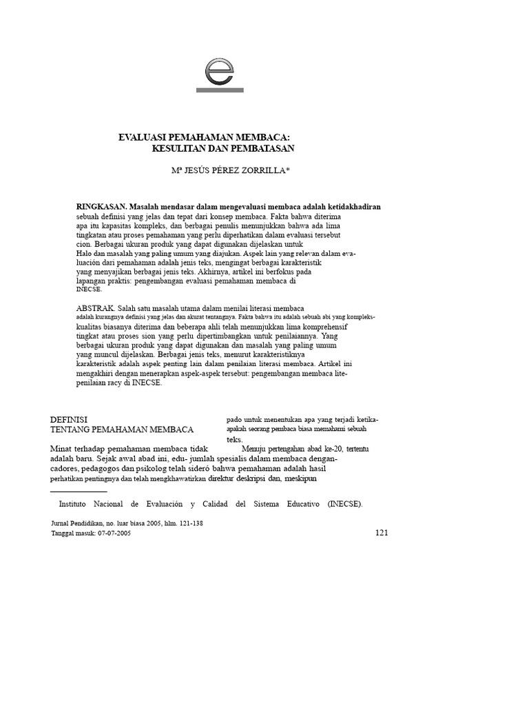 Evaluasi Pemahaman Membaca | PDF