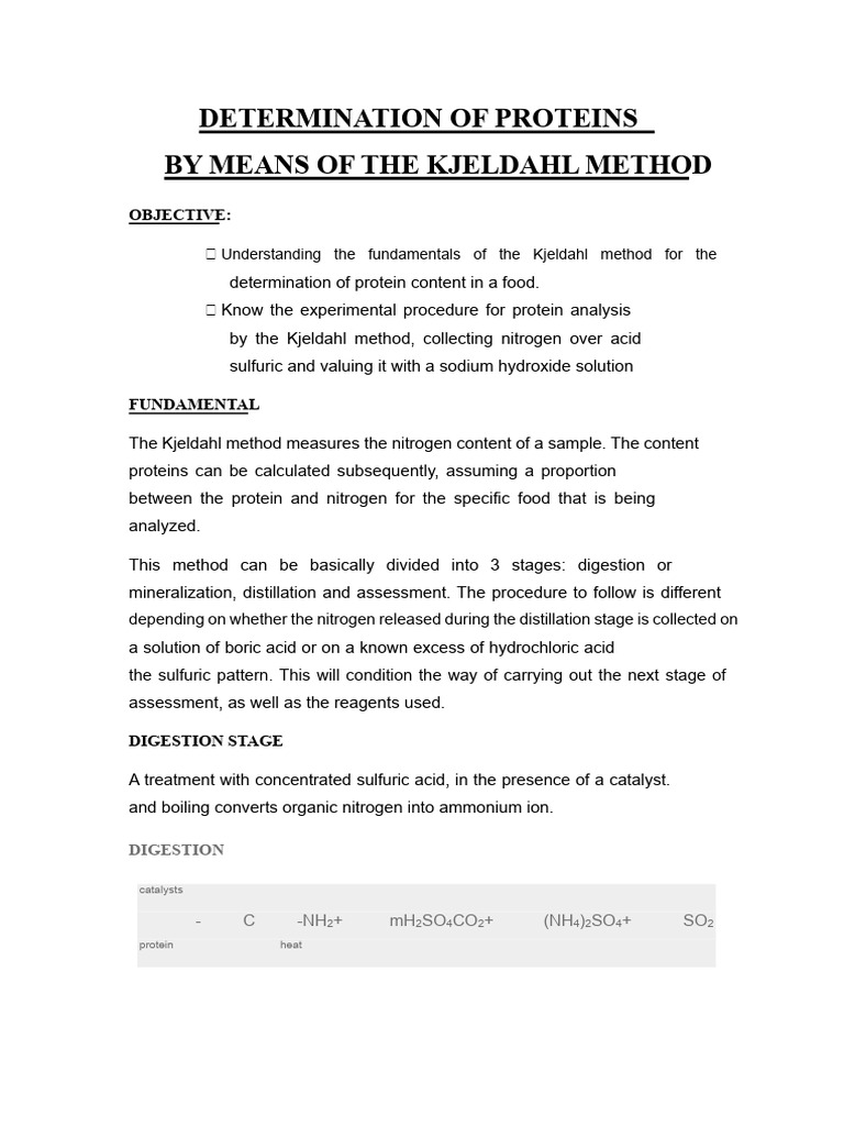 Determination of Proteins | PDF | Chemistry | Chemical Substances
