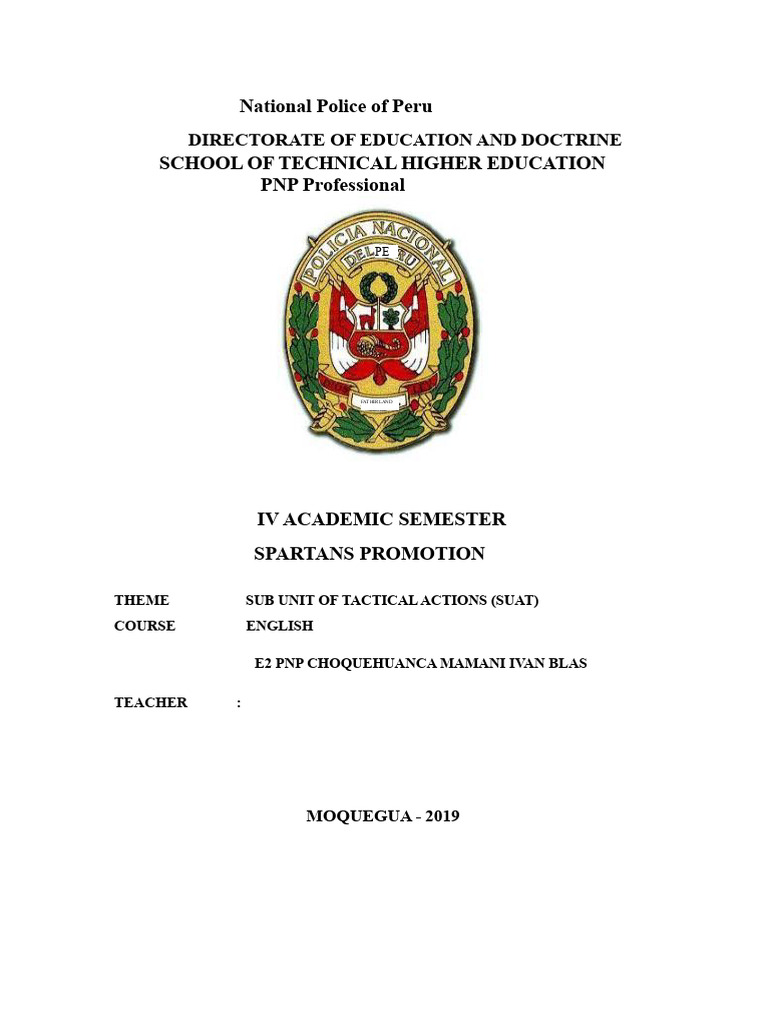 SUAT: Tactical Actions of Peru's Police | PDF | Police | National Security