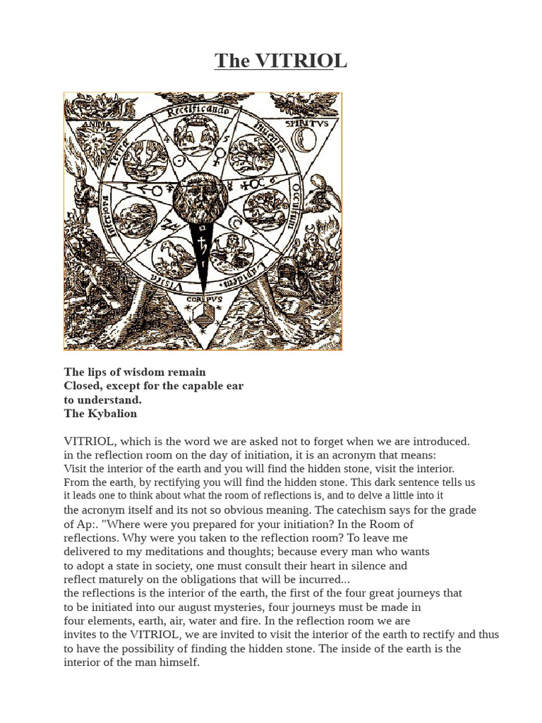 Understanding VITRIOL in Alchemy | PDF | Alchemy | Religious Belief And ...
